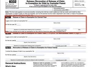 IRS Form 8332 Instructions - Release of Child Exemption