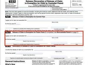 IRS Form 8332 Instructions - Release of Child Exemption