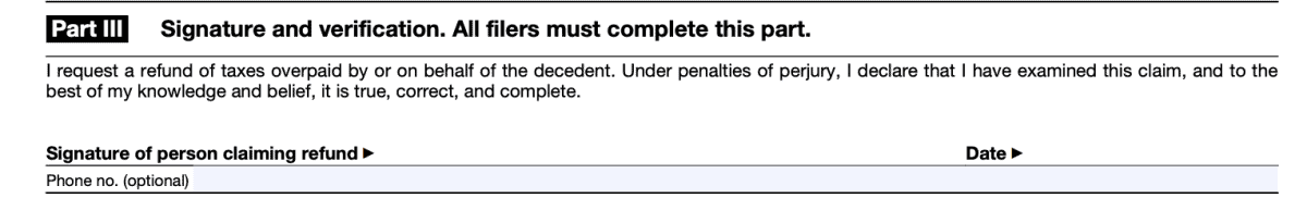IRS Form 1310 Instructions - Tax Refund on A Decedent's Behalf