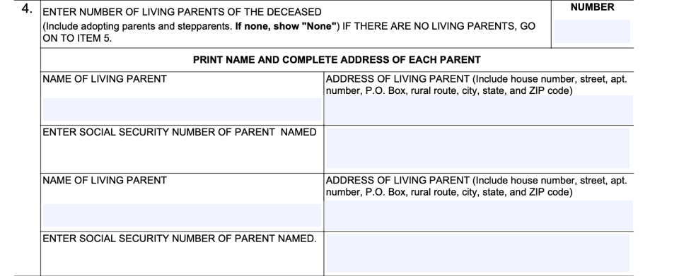 Form SSA 1724 Instructions: Claims On Behalf of a Decedent