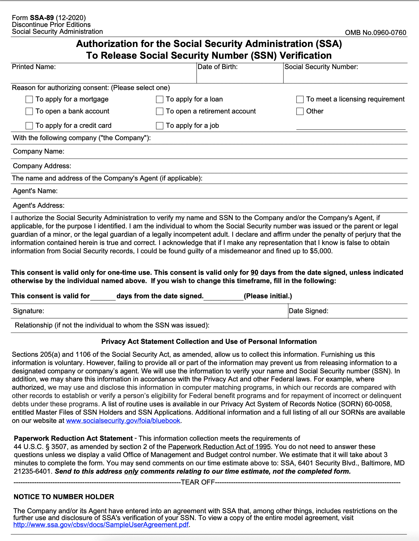 Form SSA 89 A Step By Step Guide
