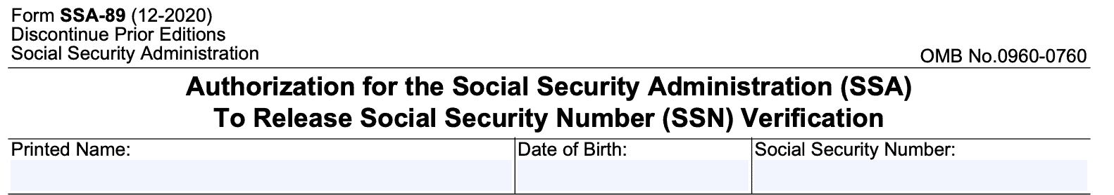 Form SSA-89: A Guide to Your Social Security Number Verification