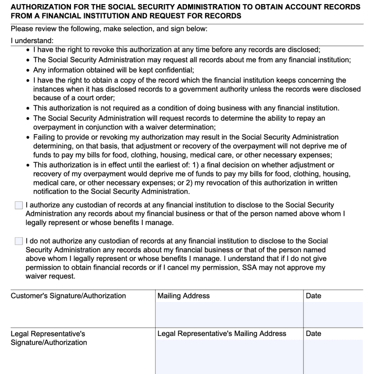 Form SSA 632-BK Instructions - Waiver of Overpayment Recovery