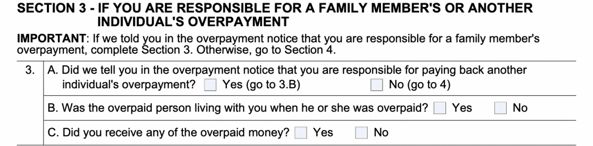 Form SSA 632-BK Instructions - Waiver of Overpayment Recovery