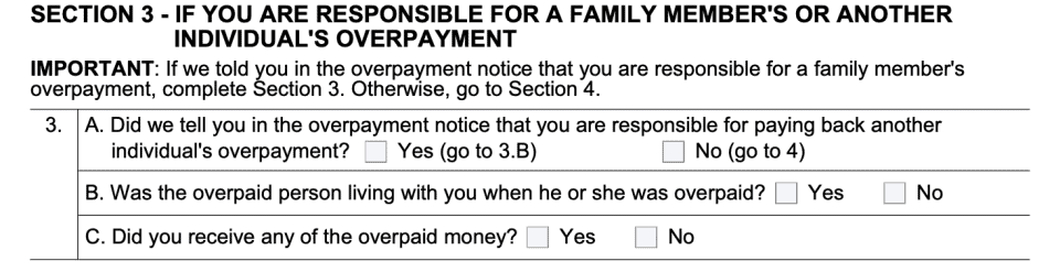 Form SSA 632-BK Instructions - Waiver of Overpayment Recovery