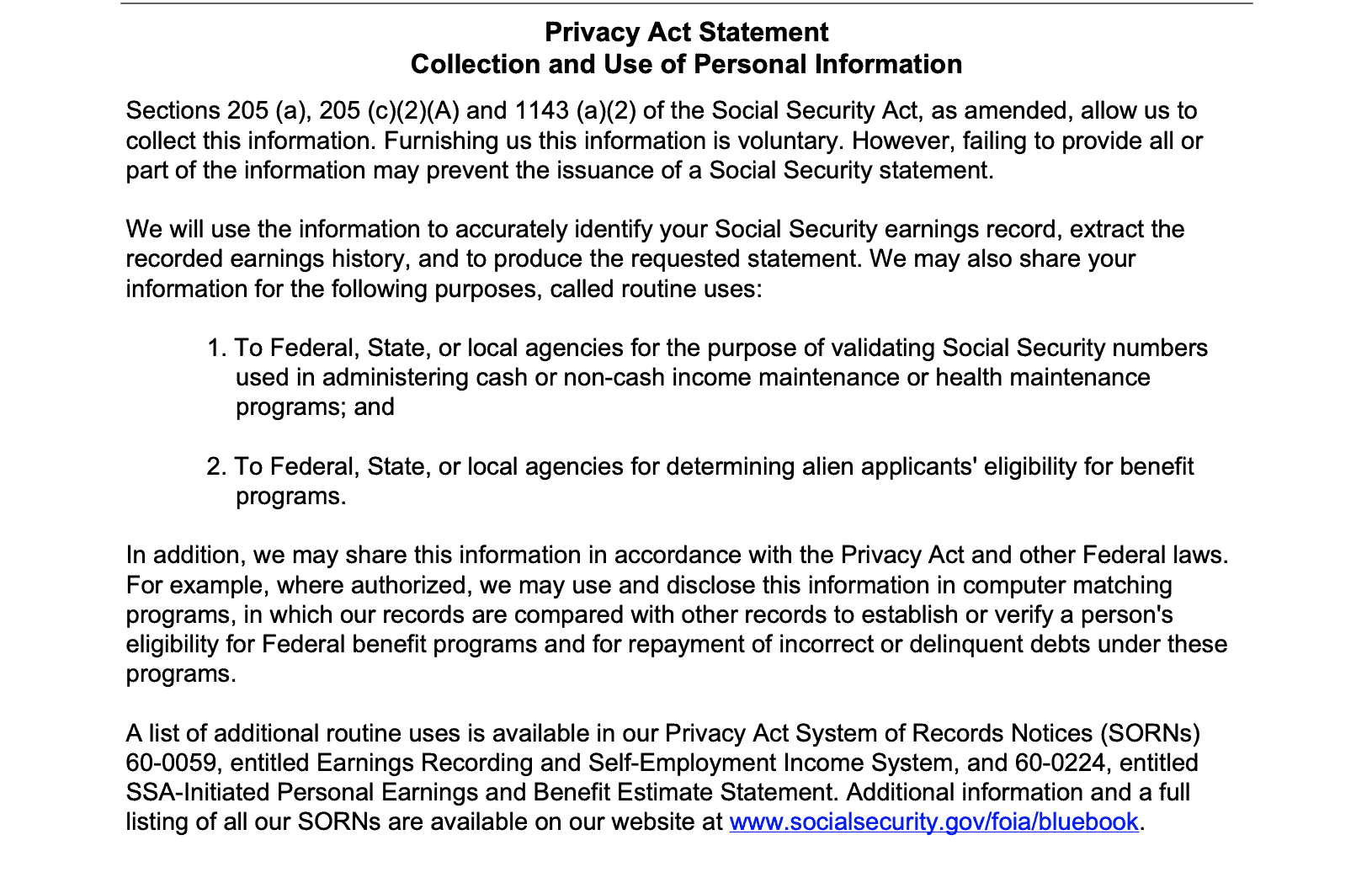 Form SSA 7004: Your Social Security Statement Request