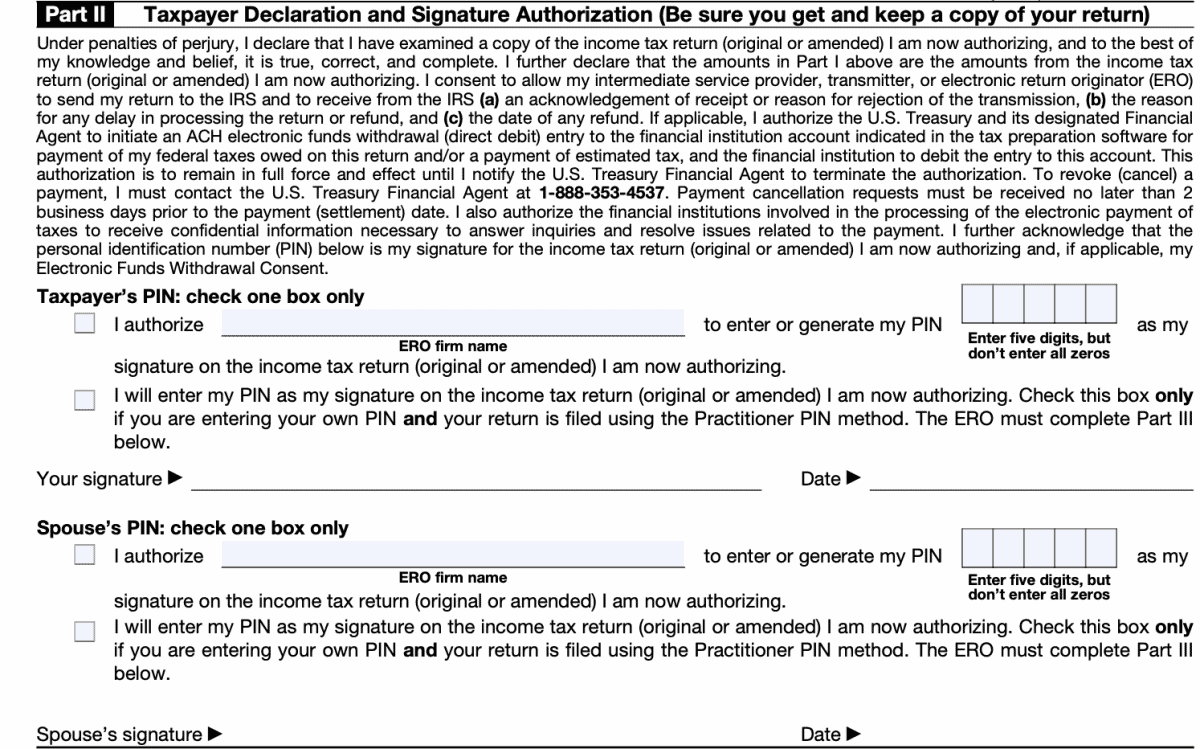 IRS Form 8879 Instructions - IRS e-file Signature Authorization
