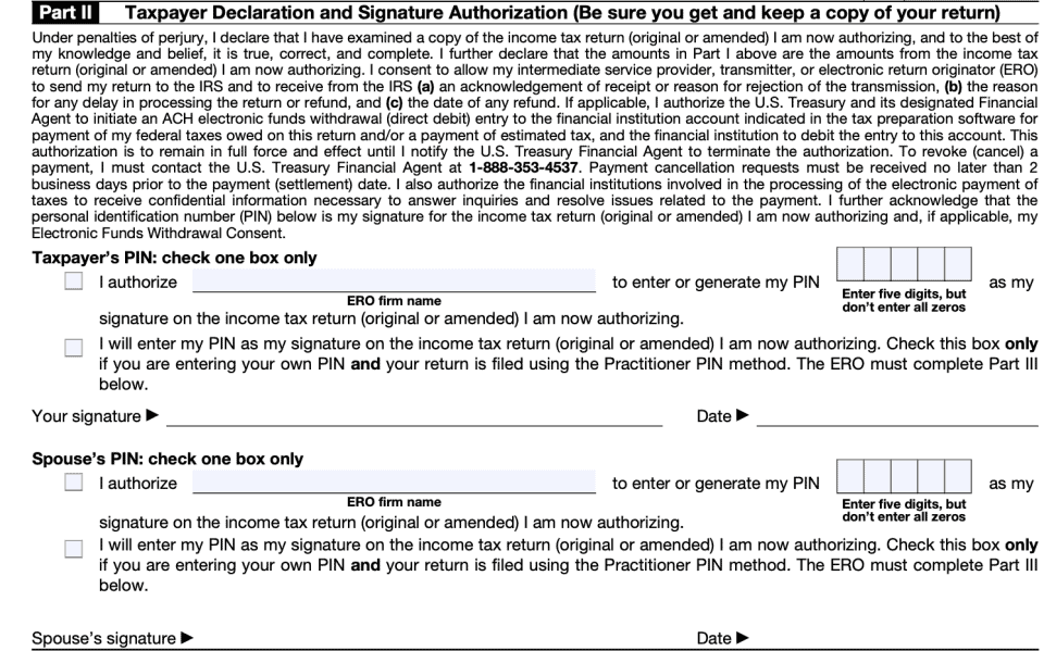 IRS Form 8879 Instructions - IRS e-file Signature Authorization