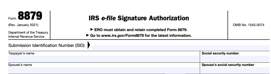 IRS Form 8879 Instructions - IRS e-file Signature Authorization