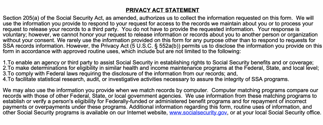 SSA Form 3288-A Guide to Information Release