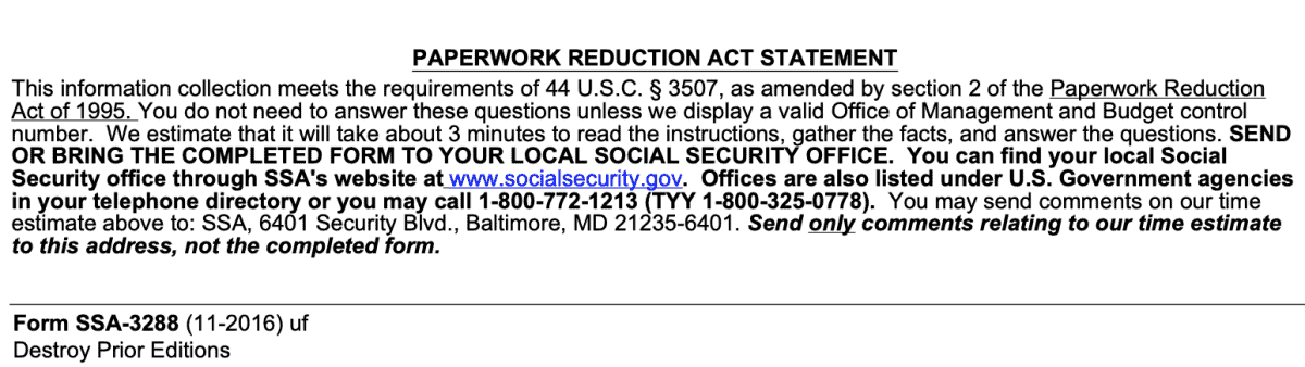 SSA Form 3288-A Guide to Information Release