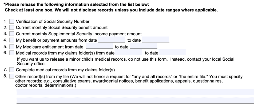 SSA Form 3288-A Guide to Information Release