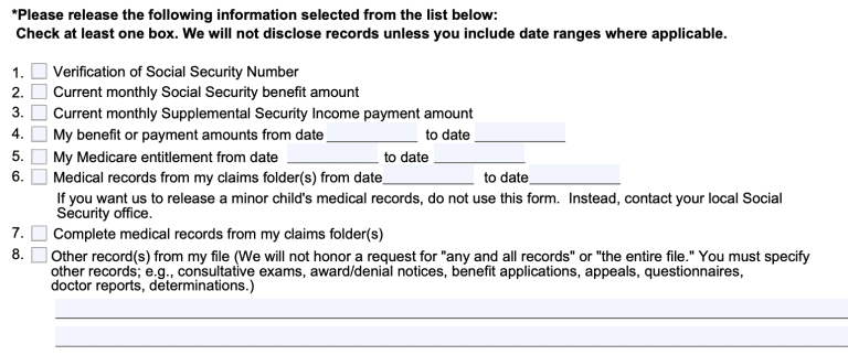 SSA Form 3288-A Guide to Information Release