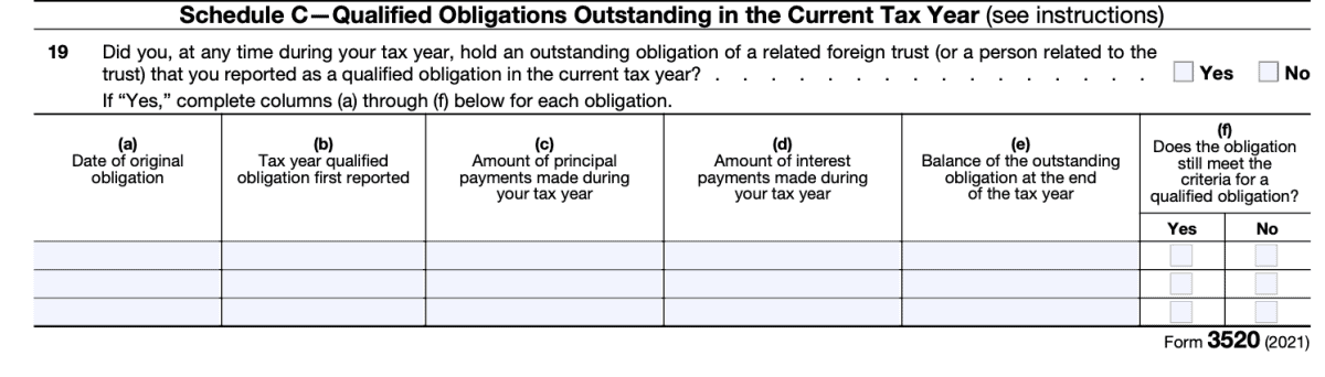 IRS Form 3520-Reporting Transactions With Foreign Trusts