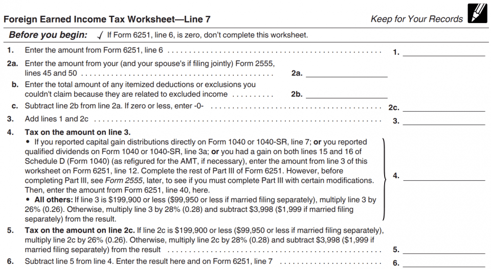 IRS Form 6251 Instructions - A Guide to Alternative Minimum Tax