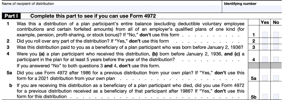 IRS Form 4972 Instructions - Lump Sum Distributions