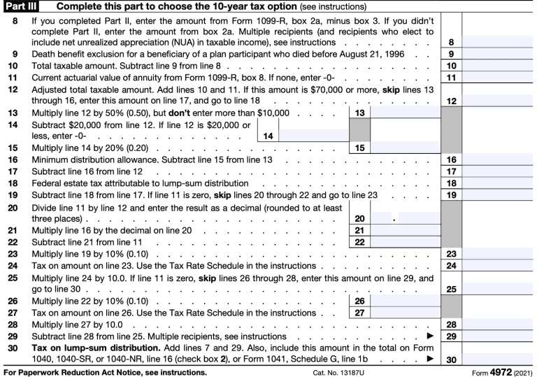 IRS Form 4972 Instructions - Lump Sum Distributions