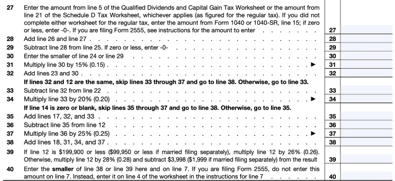 IRS Form 6251 Instructions - A Guide to Alternative Minimum Tax