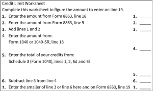 IRS Form 8863 Instructions