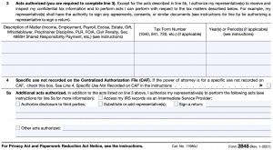 IRS Form 2848 Instructions
