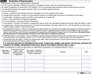 IRS Form 2848 Instructions