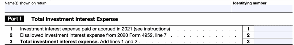 IRS Form 4952 Instructions: Investment Interest Deduction