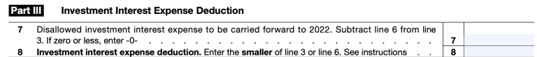 IRS Form 4952 Instructions: Investment Interest Deduction