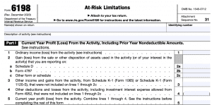 IRS Form 6198 Instructions - At-Risk Limitations