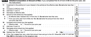 IRS Form 6198 Instructions - At-Risk Limitations