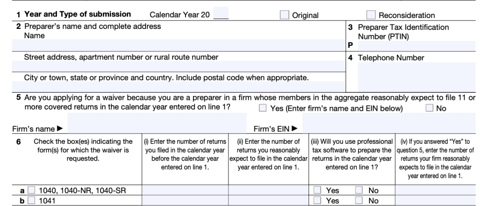 IRS Form 8944 Instructions: Preparer e-File Hardship Waiver Request