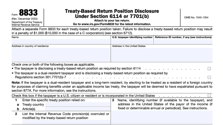 IRS Form 1116 Instructions - Claiming the Foreign Tax Credit
