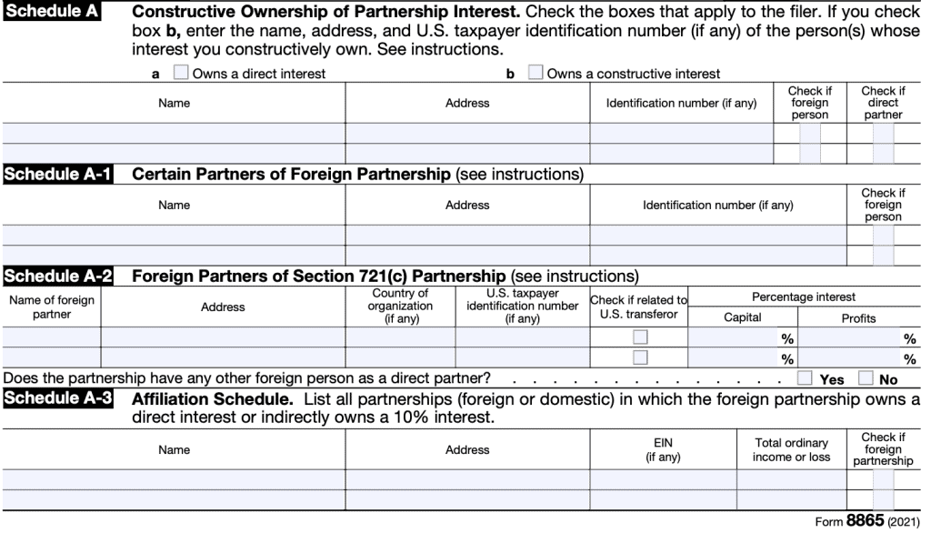 IRS Form 8865 Returns WRT Certain Foreign Partnerships