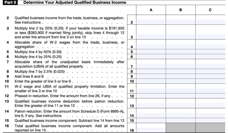 IRS Form 8995-A Instructions