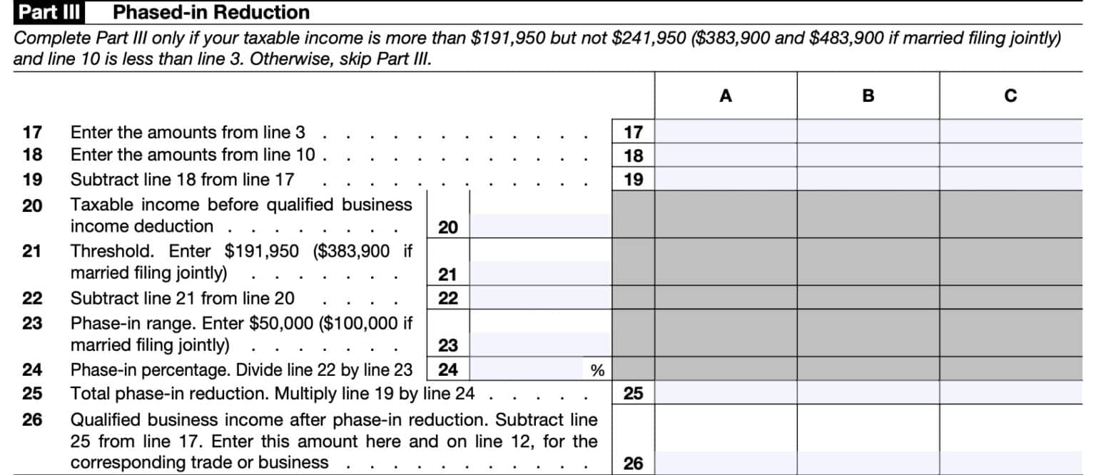 IRS Form 8995-A Instructions