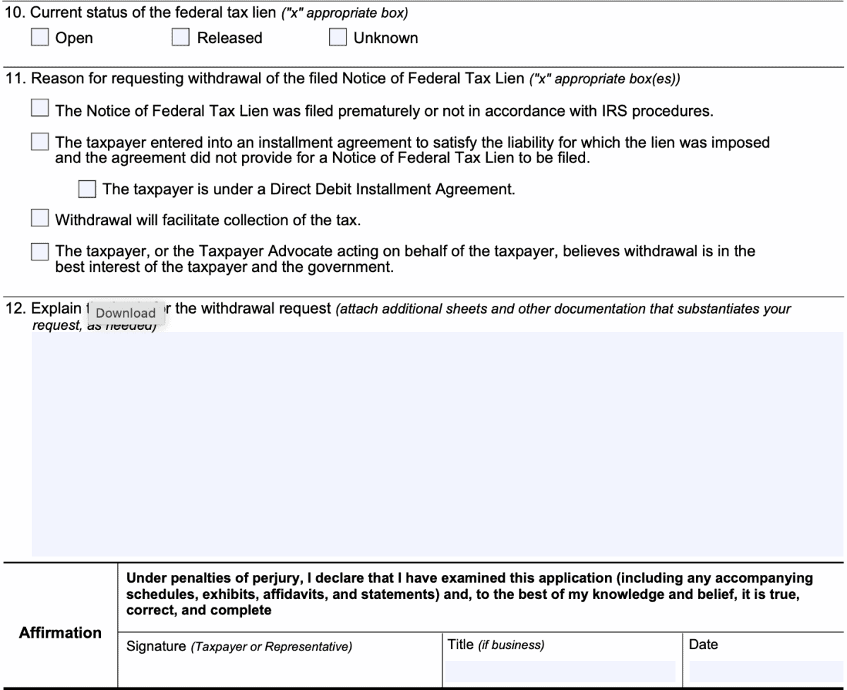 IRS Form 12277 Instructions