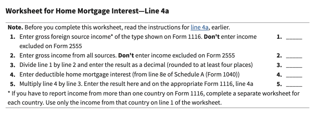 IRS Form 1116 Instructions - Claiming the Foreign Tax Credit