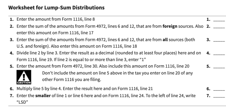 IRS Form 1116 Instructions - Claiming the Foreign Tax Credit