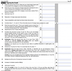 IRS Form 1116 Instructions - Claiming the Foreign Tax Credit