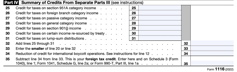 IRS Form 1116 Instructions - Claiming the Foreign Tax Credit