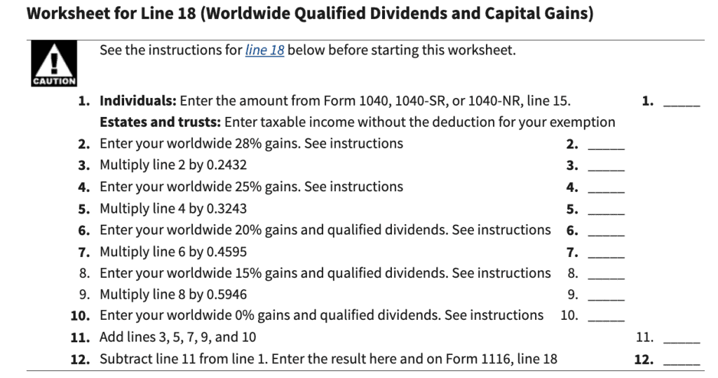 IRS Form 1116 Instructions - Claiming the Foreign Tax Credit