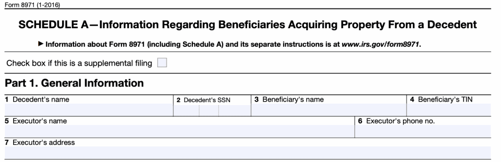 IRS Form 8971 Instructions - Reporting a Decedent's Property