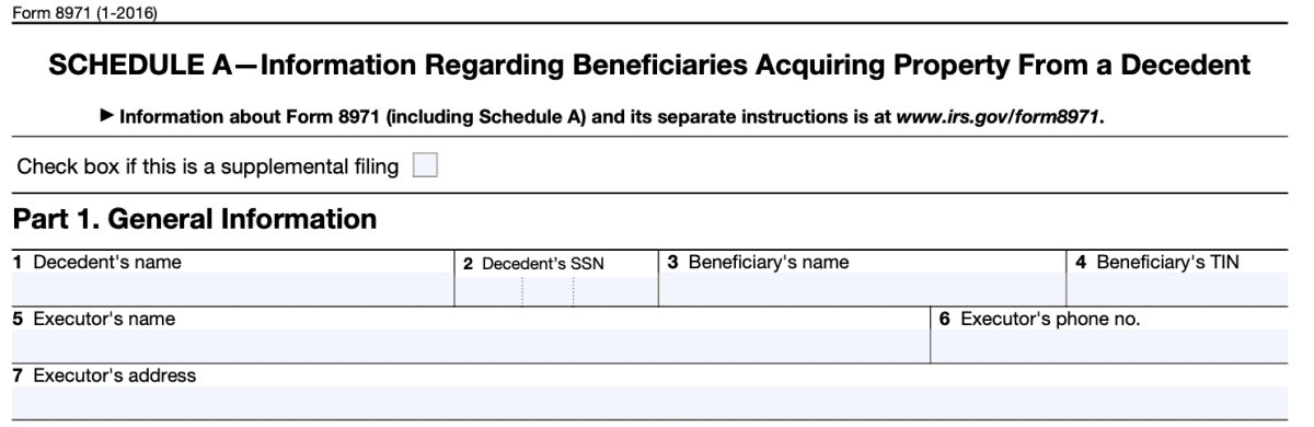 IRS Form 8971 Instructions - Reporting a Decedent's Property