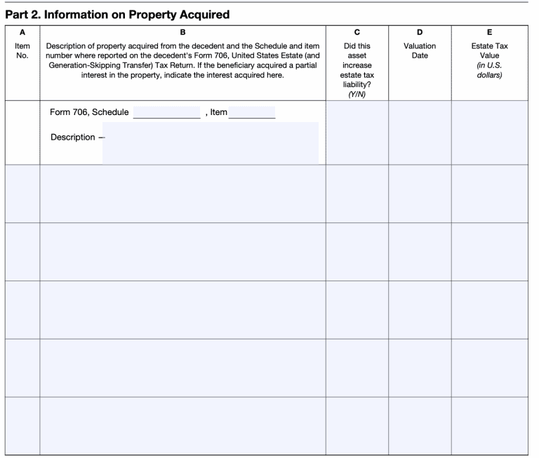 IRS Form 8971 Instructions - Reporting a Decedent's Property