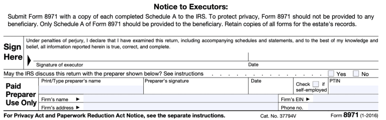 IRS Form 8971 Instructions - Reporting a Decedent's Property