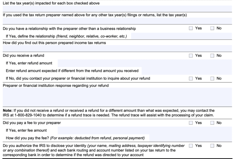 IRS Form 14157-A Instructions - Preparer Fraud or Misconduct