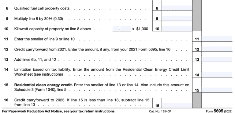 IRS Form 5695 Instructions - Residential Energy Credits