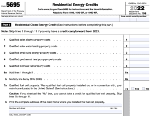 IRS Form 5695 Instructions - Residential Energy Credits