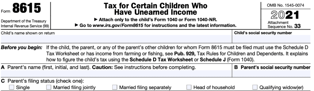 IRS Form 8615 Instructions