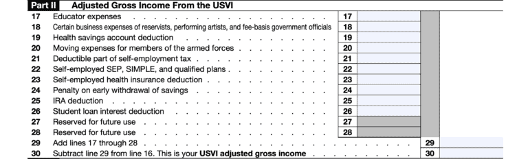 IRS Form 8689 Instructions - Allocating Income Tax to the USVI
