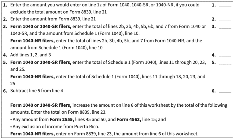 IRS Form 8839 Instructions - Guide to Qualified Adoption Expenses